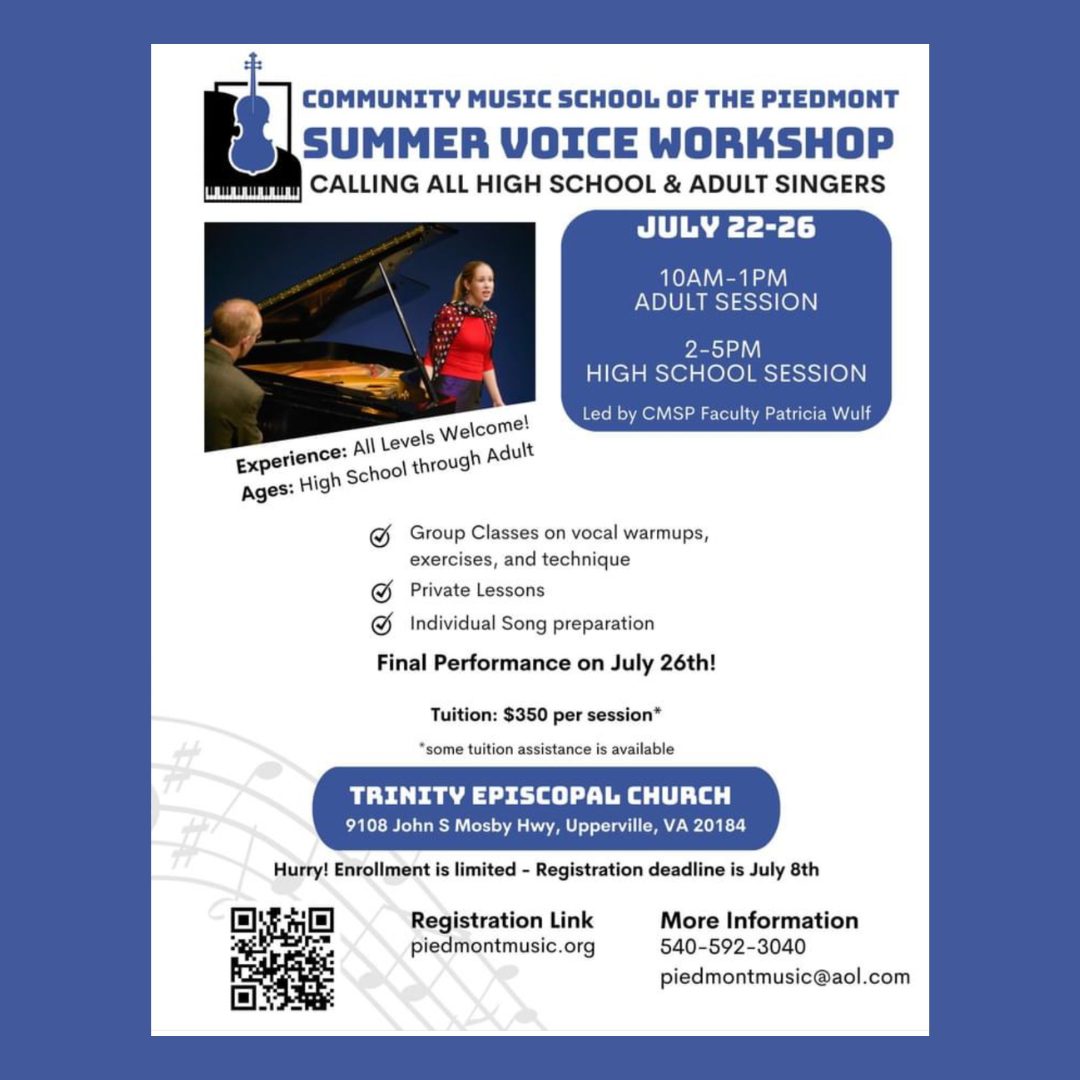 Summer Voice Workshop for Adults - Visit Middleburg Virginia