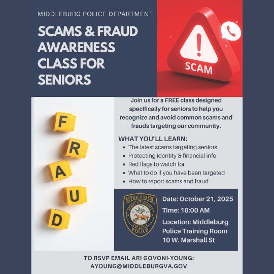 Scam and Fraud Awareness Class for Seniors - Visit Middleburg Virginia